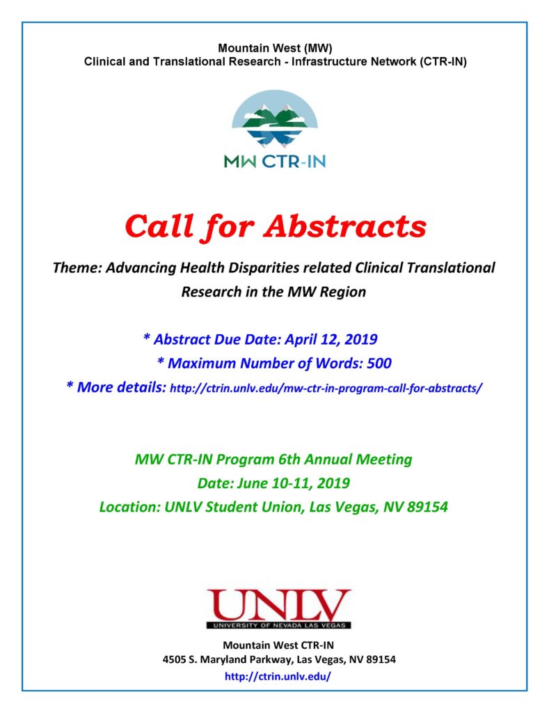 MW CTR-IN Program: Call for Abstracts | CTRIN